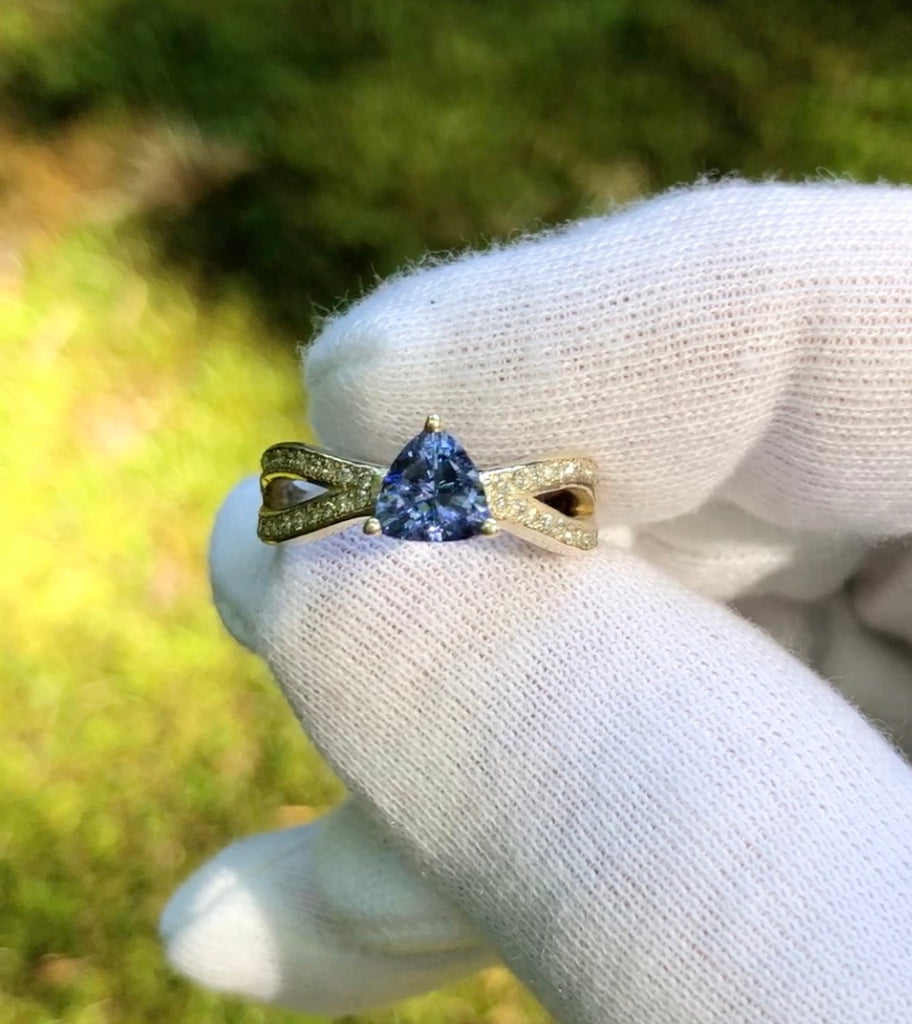 Tanzanite Trillion Split Band Ring – Ryan Eure Designs